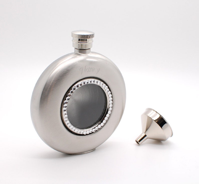 Personalized Liquor Flask Rhinestone Studded With Funnel - Bridesmaid ...
