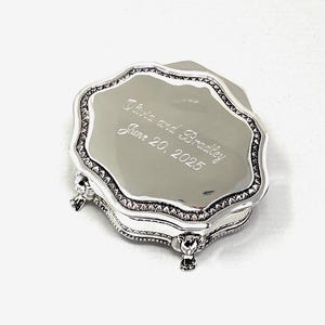 Personalized Silver Plated 3" Jewelry Box: Victorian Style, Engraved ...