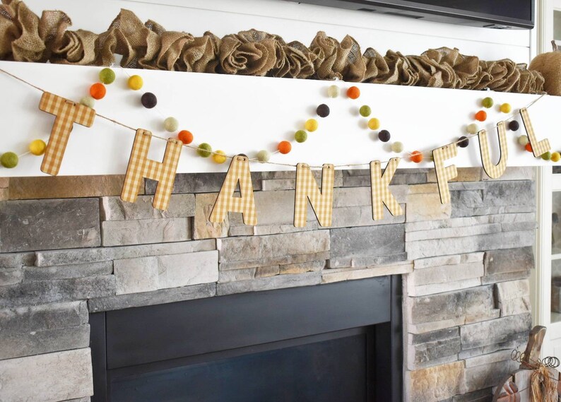 Fall Decor Thankful banner Thankful Garland Fall banner | Etsy