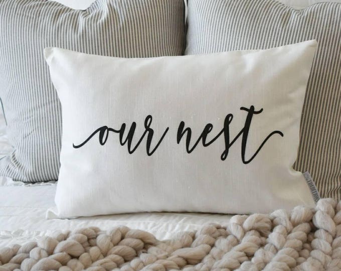 Our Nest, Farmerhouse Pillow Cover, Rustic Pillow Cover, Spring Pillow ...