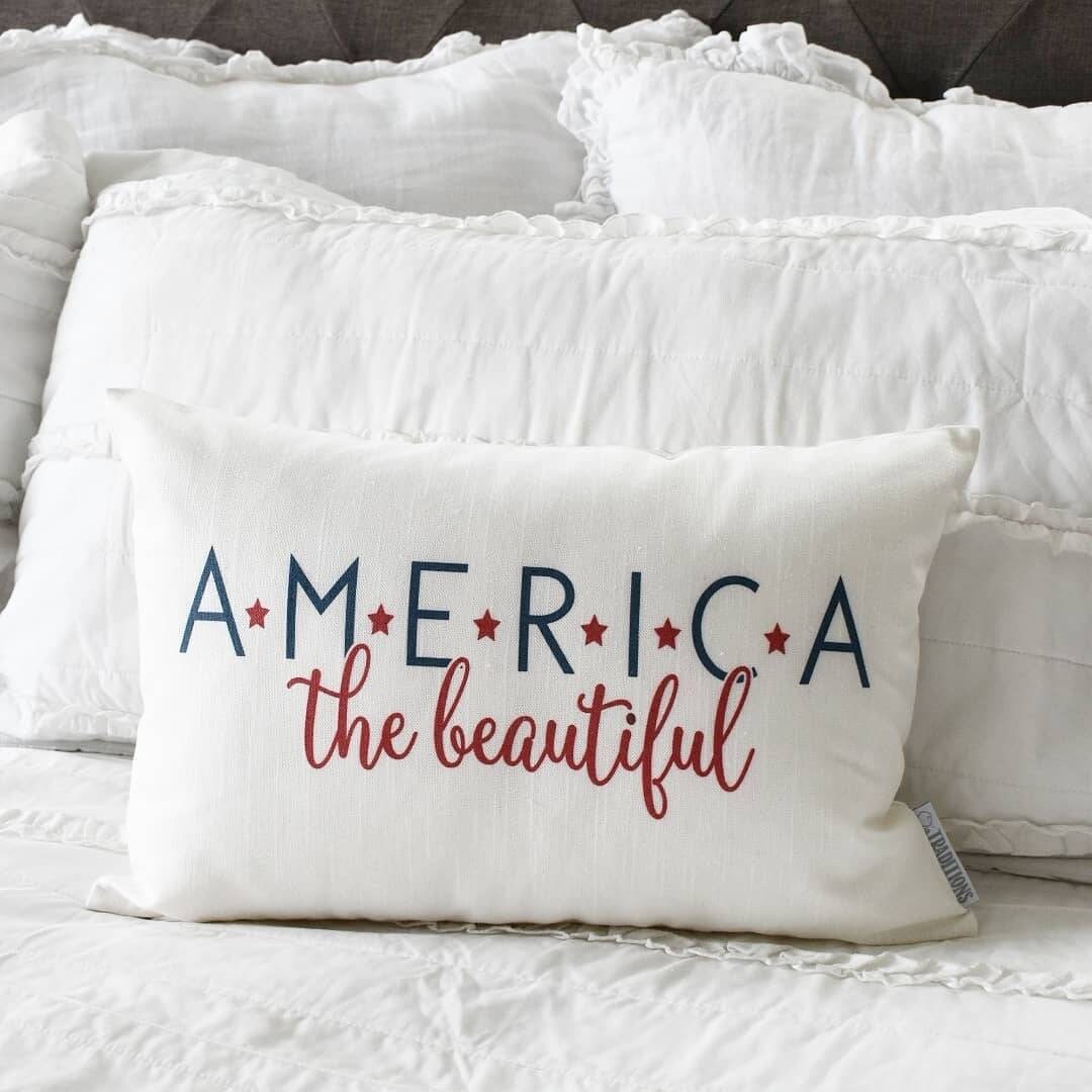 Patriotic Pillow Cover, Americana Pillow Cover, Memorial Day, Fourth of ...