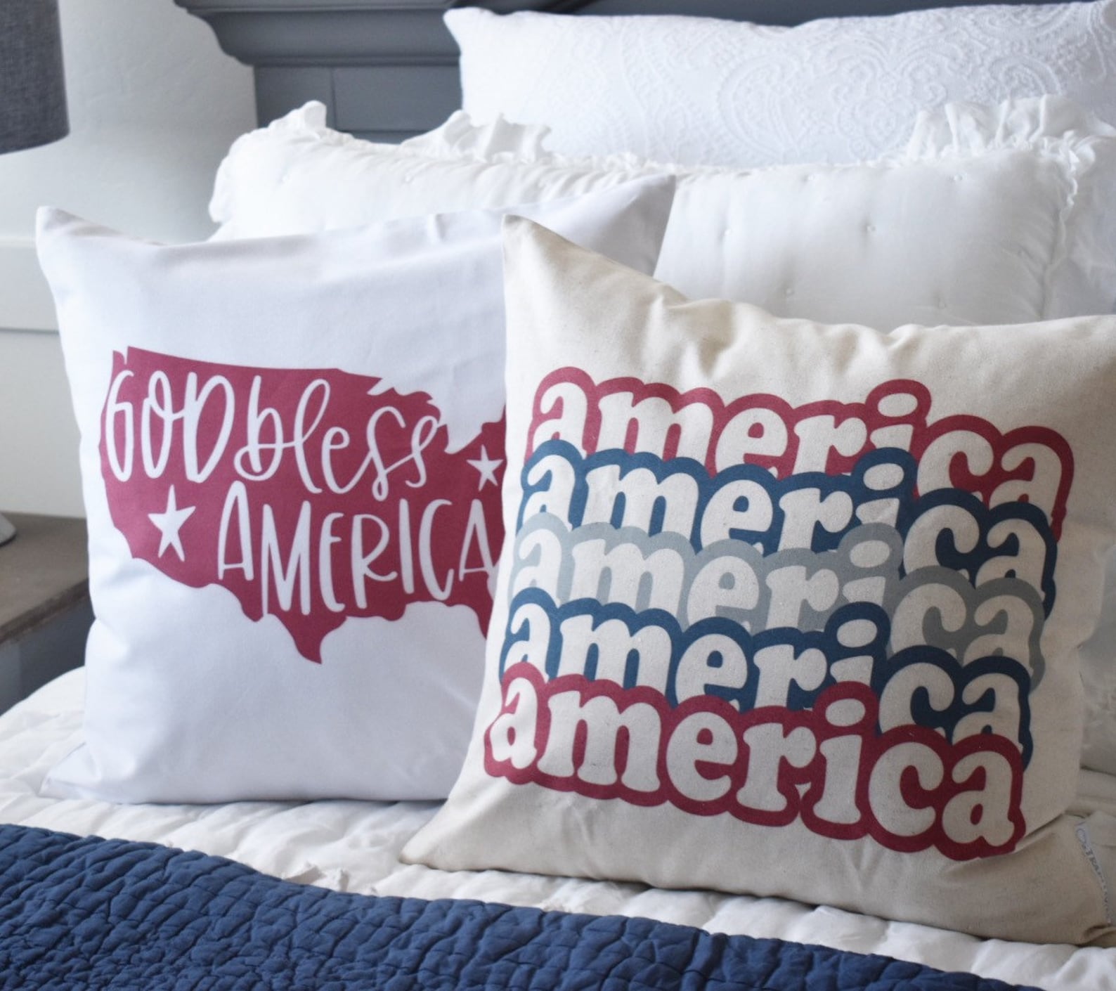 Patriotic pillow cover Americana pillow cover Memorial Day | Etsy