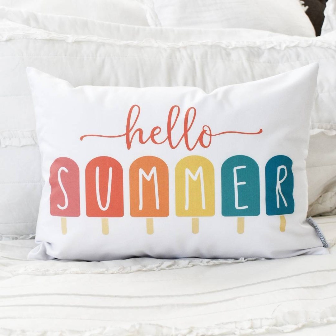 Hello Summer, Happy Summer, Summer Pillow Cover, Summer Decor - Etsy