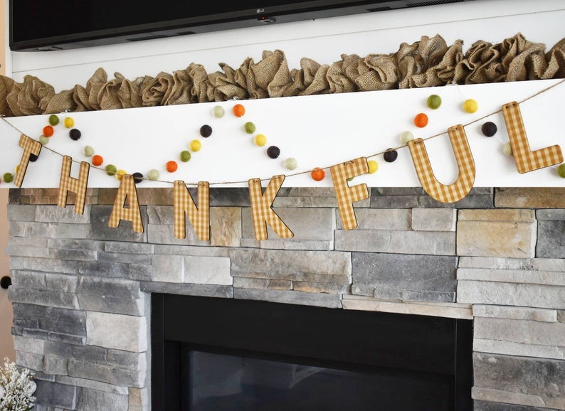 Fall Decor Thankful banner Thankful Garland Fall banner | Etsy