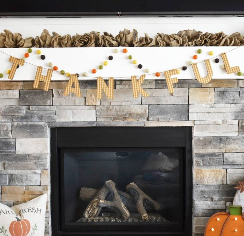 Fall Decor Thankful banner Thankful Garland Fall banner | Etsy