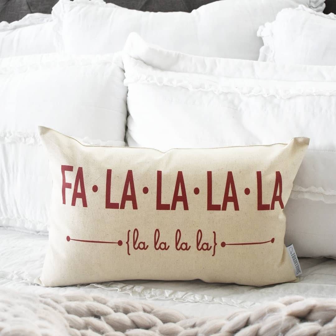 Christmas Pillow Cover, Falalala Christmas Pillow, Christmas Pillows ...