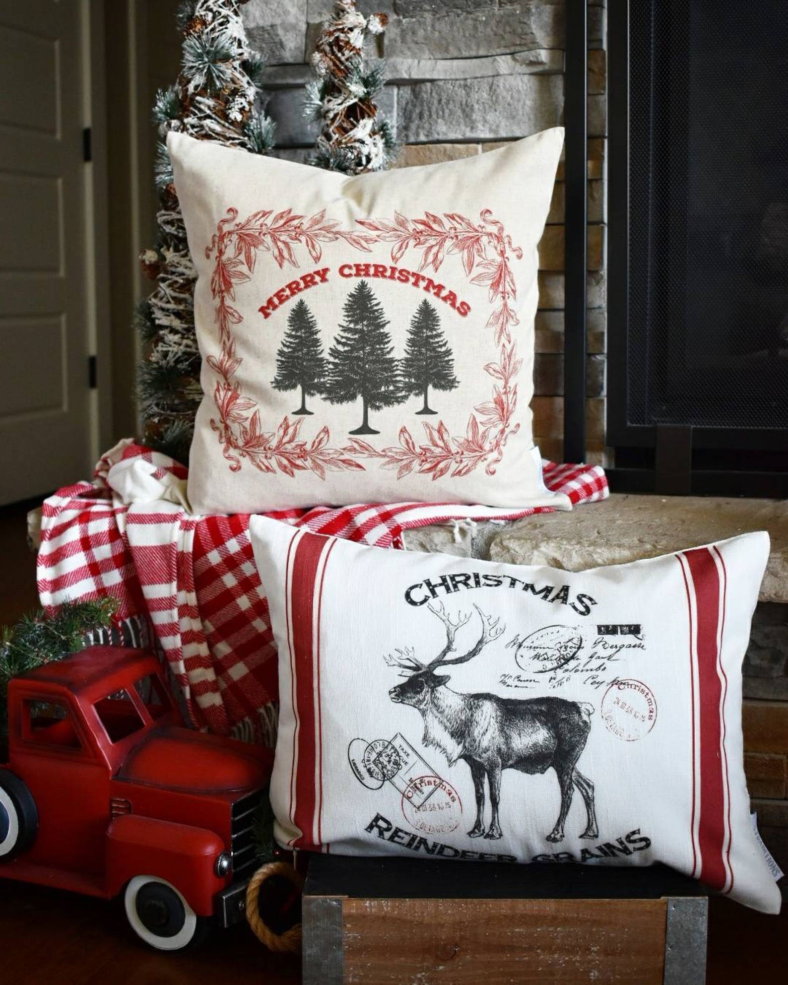 Christmas Pillow Cover Christmas Decor Merry Christmas - Etsy
