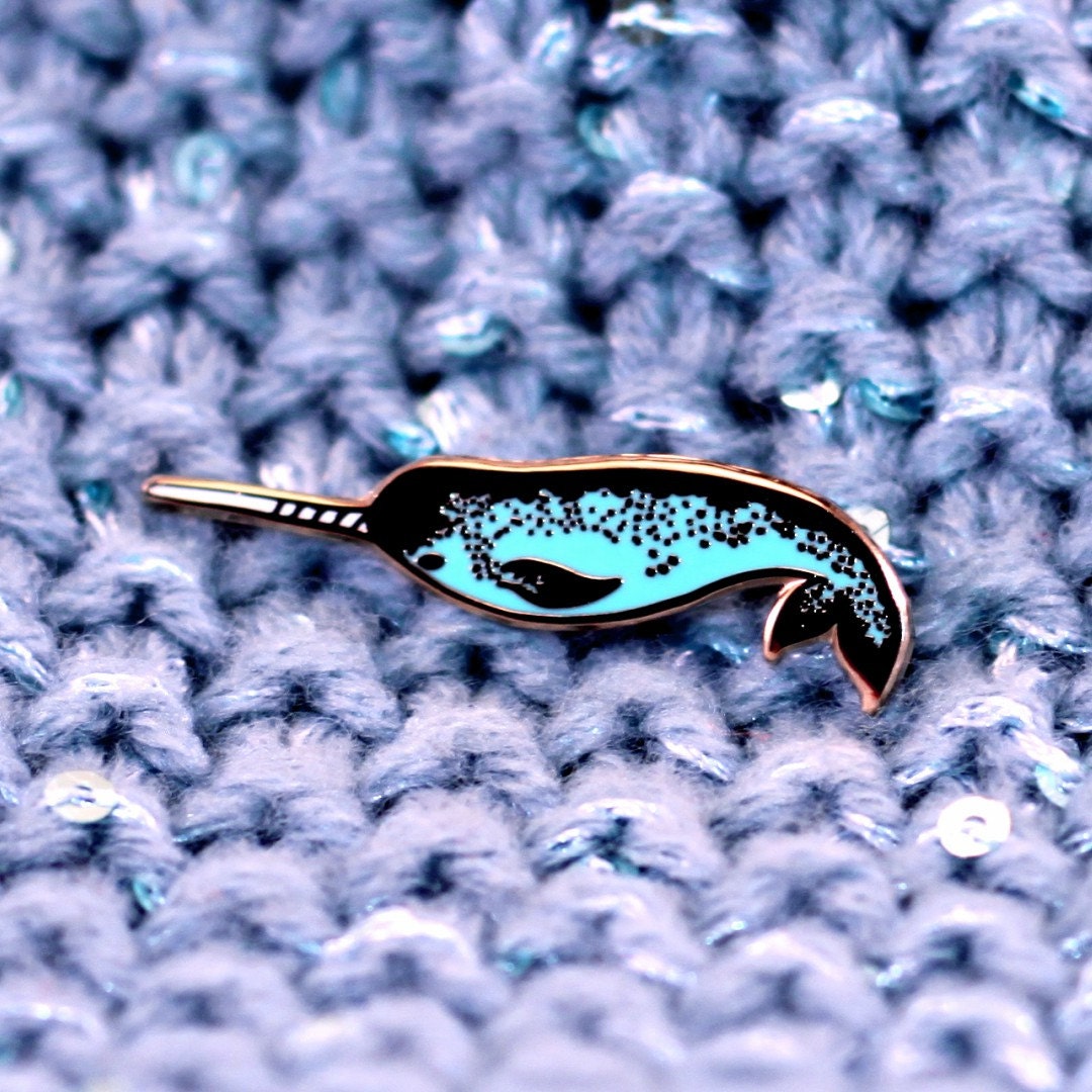 Narwhal Enamel Pin | Whale Enamel Pin | Hard Enamel Pin | Narwhal ...