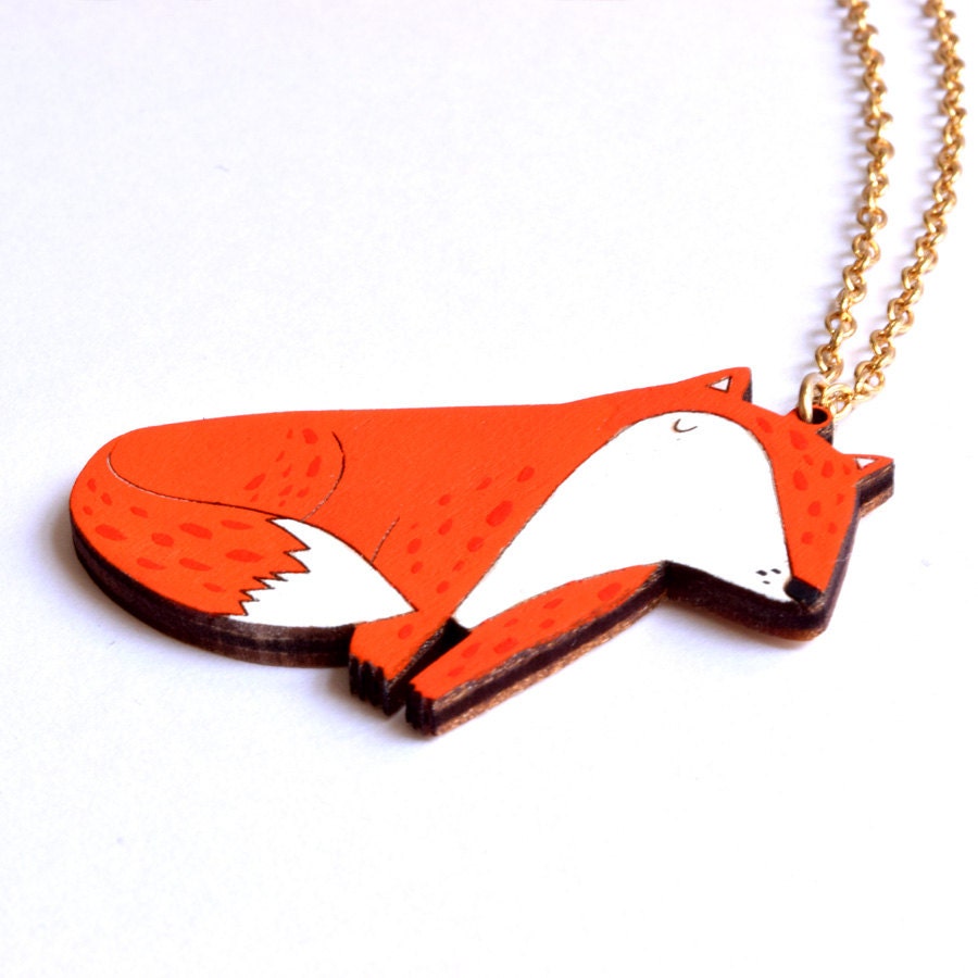 Buy Handmade Fox Necklace Fox Jewellery Fox Gift Laser Cut Jewellery ...