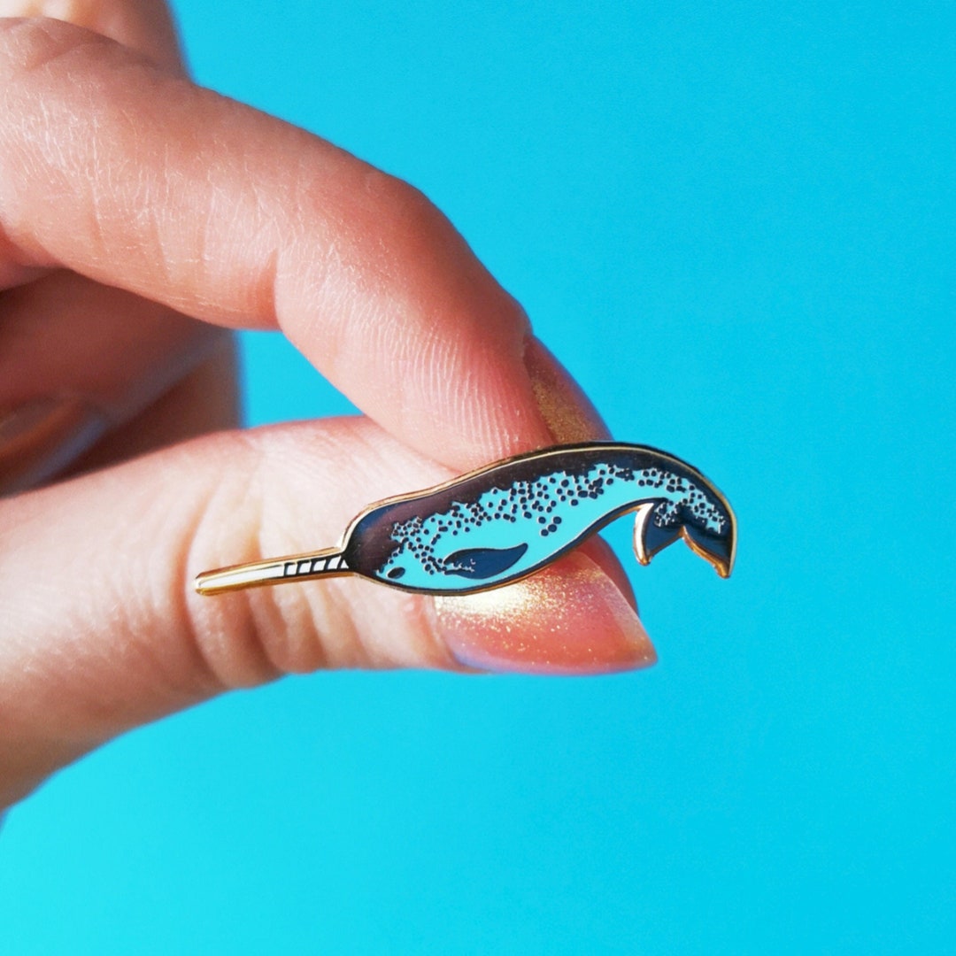 Narwhal Enamel Pin Whale Enamel Pin Hard Enamel Pin Narwhal Jewellery ...
