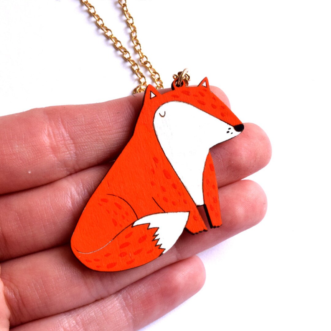 Buy Handmade Fox Necklace Fox Jewellery Fox Gift Laser Cut Jewellery ...