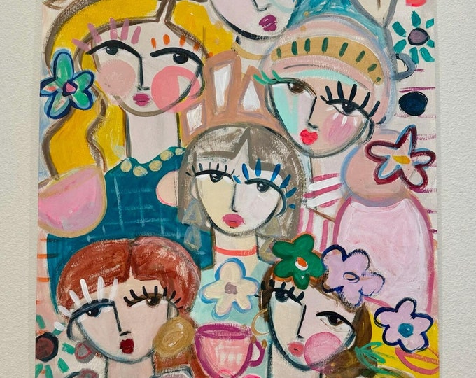 Figurative Girl Illustration Portrait Face Abstract Expressive Fashion ...