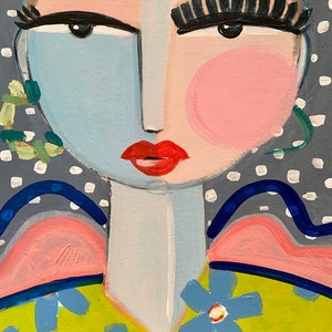 Abstract Face Art Abstract Portrait Woman Art on Paper | Etsy