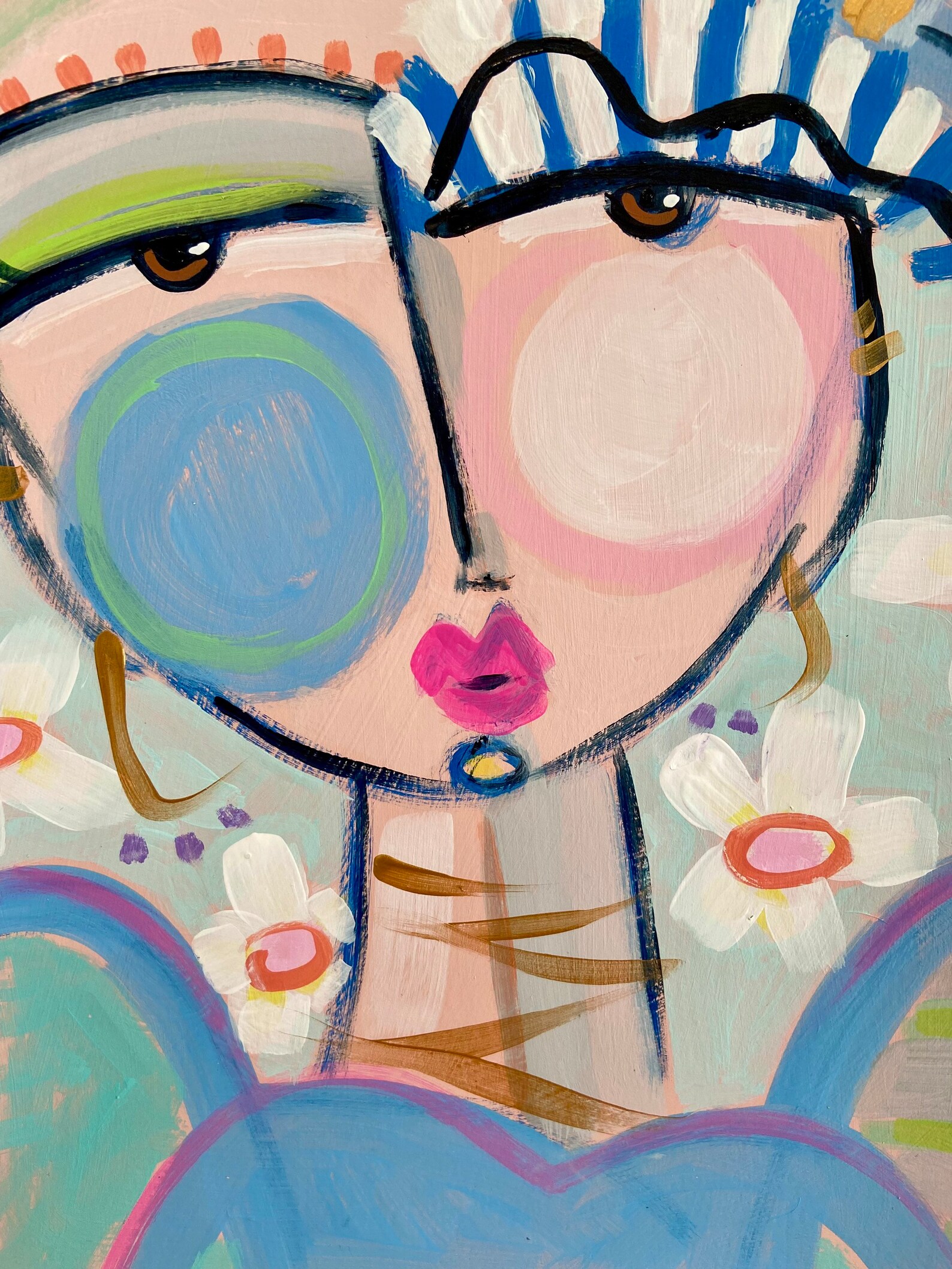 Abstract Face Painting Colorful Abstract Art Original - Etsy