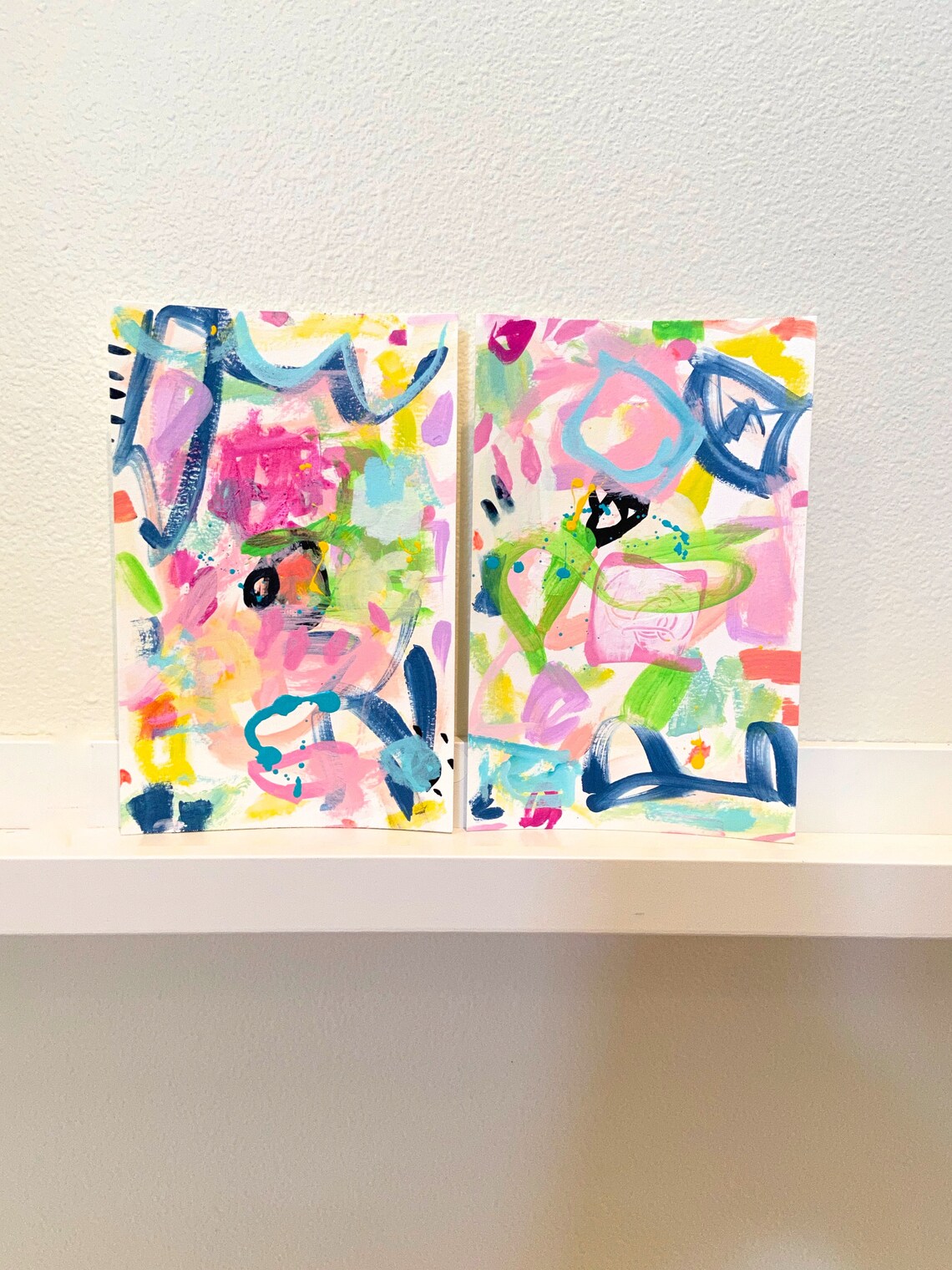 Original Abstract Painting Pair of Paintings Contemporary | Etsy