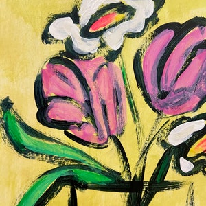 Abstract Floral Painting Expressionist Flower Wall Art Colorful Floral ...