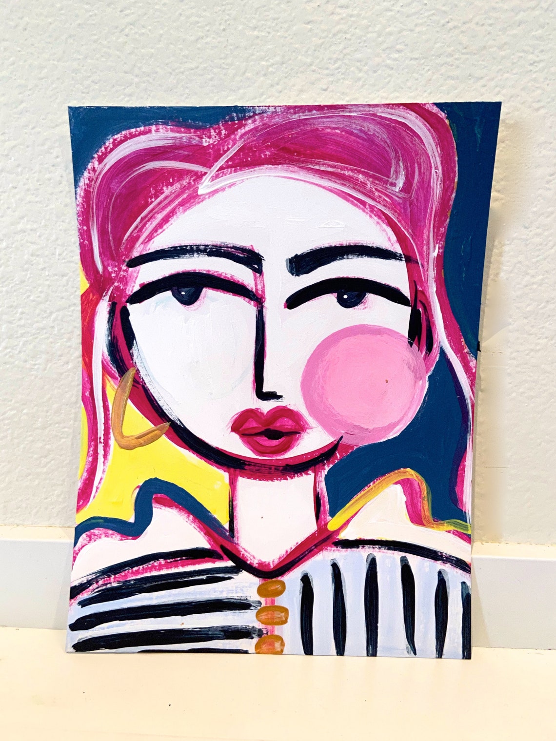 Abstract Face Painting Modern Portrait Painting Face Art | Etsy