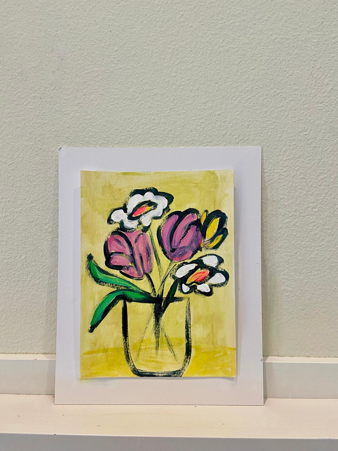 Abstract Floral Painting Expressionist Flower Wall Art Colorful Floral ...