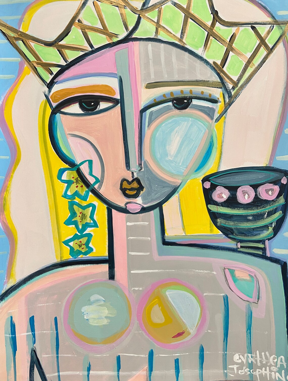 Abstract Figure Painting Original Art Abstract Face - Etsy