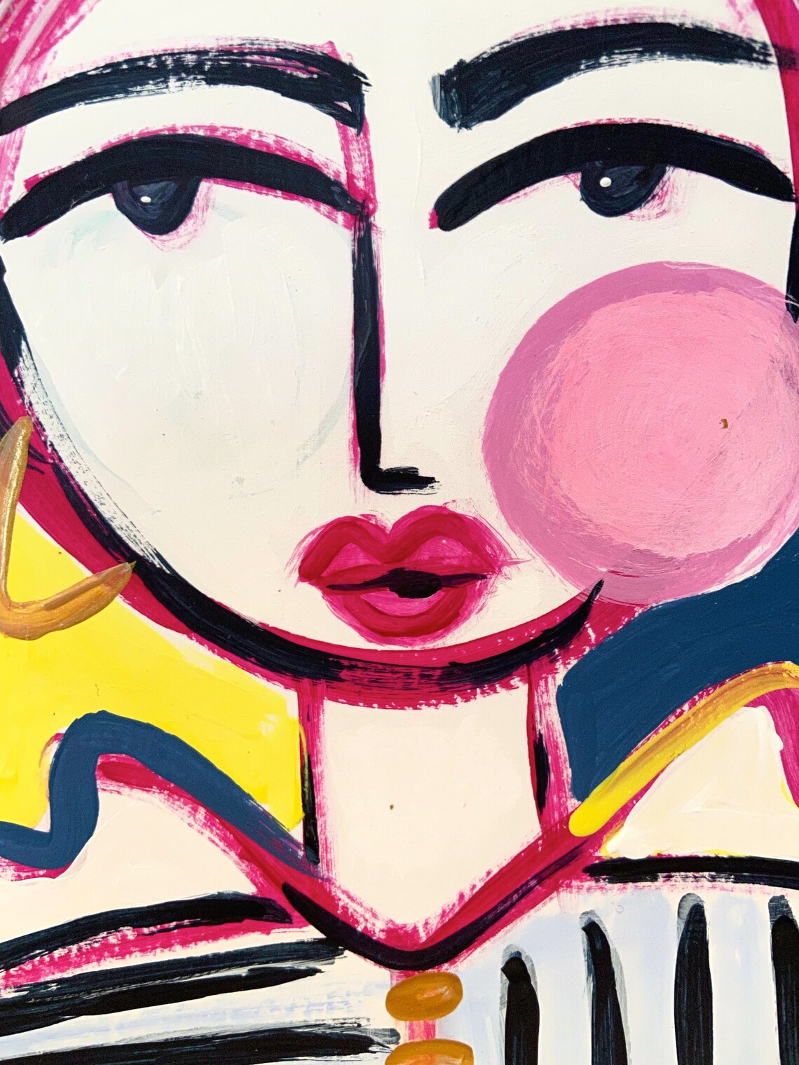 Abstract Face Painting Modern Portrait Painting Face Art | Etsy