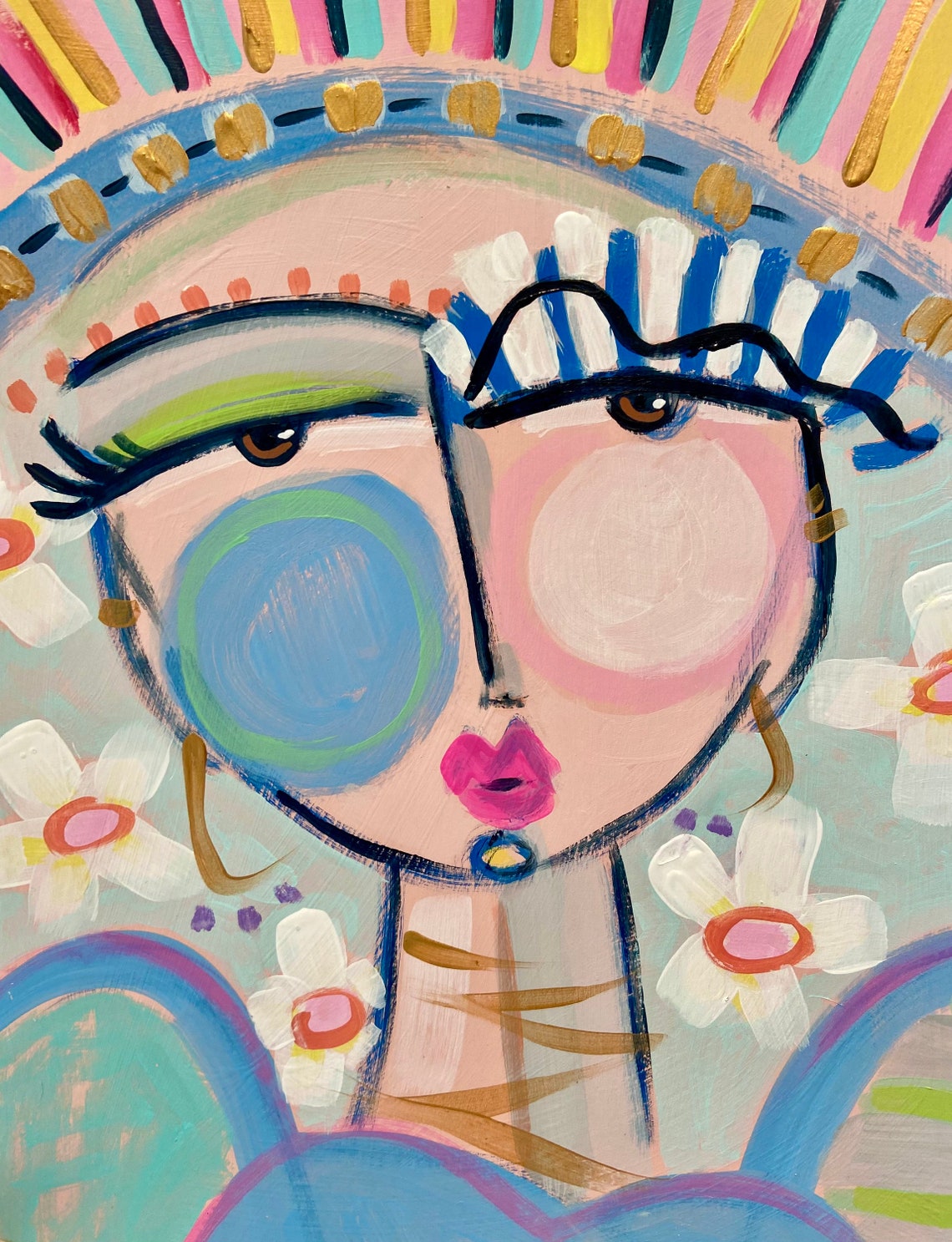 Abstract Face Painting Colorful Abstract Art Original - Etsy