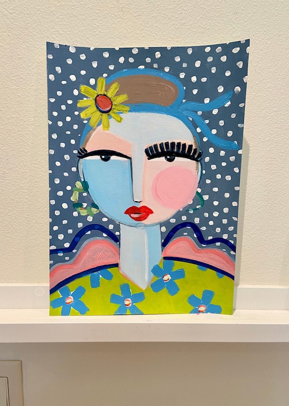 Abstract Face Art Abstract Portrait Woman Art on Paper | Etsy