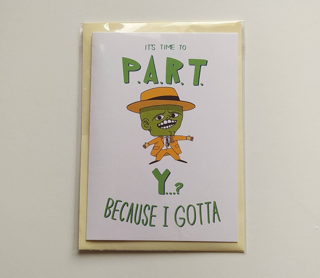 The Mask Card, Jim Carrey Card, Comedy Movie, Funny Card, Party - Etsy