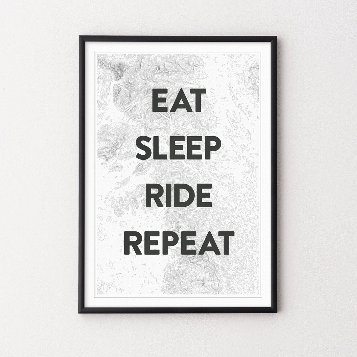 Cycling Poster eat Sleep Ride Repeat on Contours - Etsy