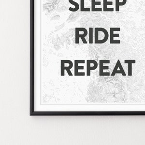 Cycling Poster "eat Sleep Ride Repeat" on Contours - Etsy