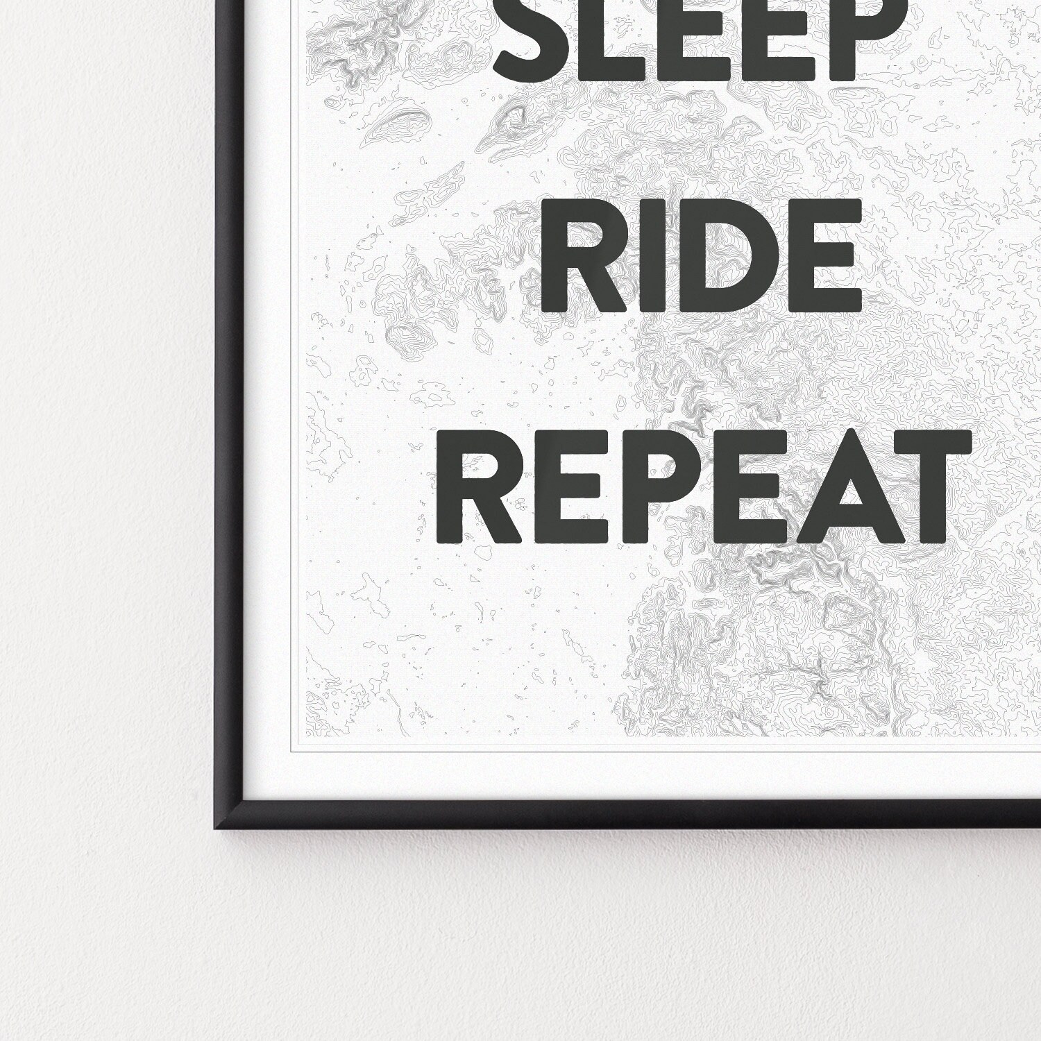 Cycling Poster eat Sleep Ride Repeat on Contours - Etsy
