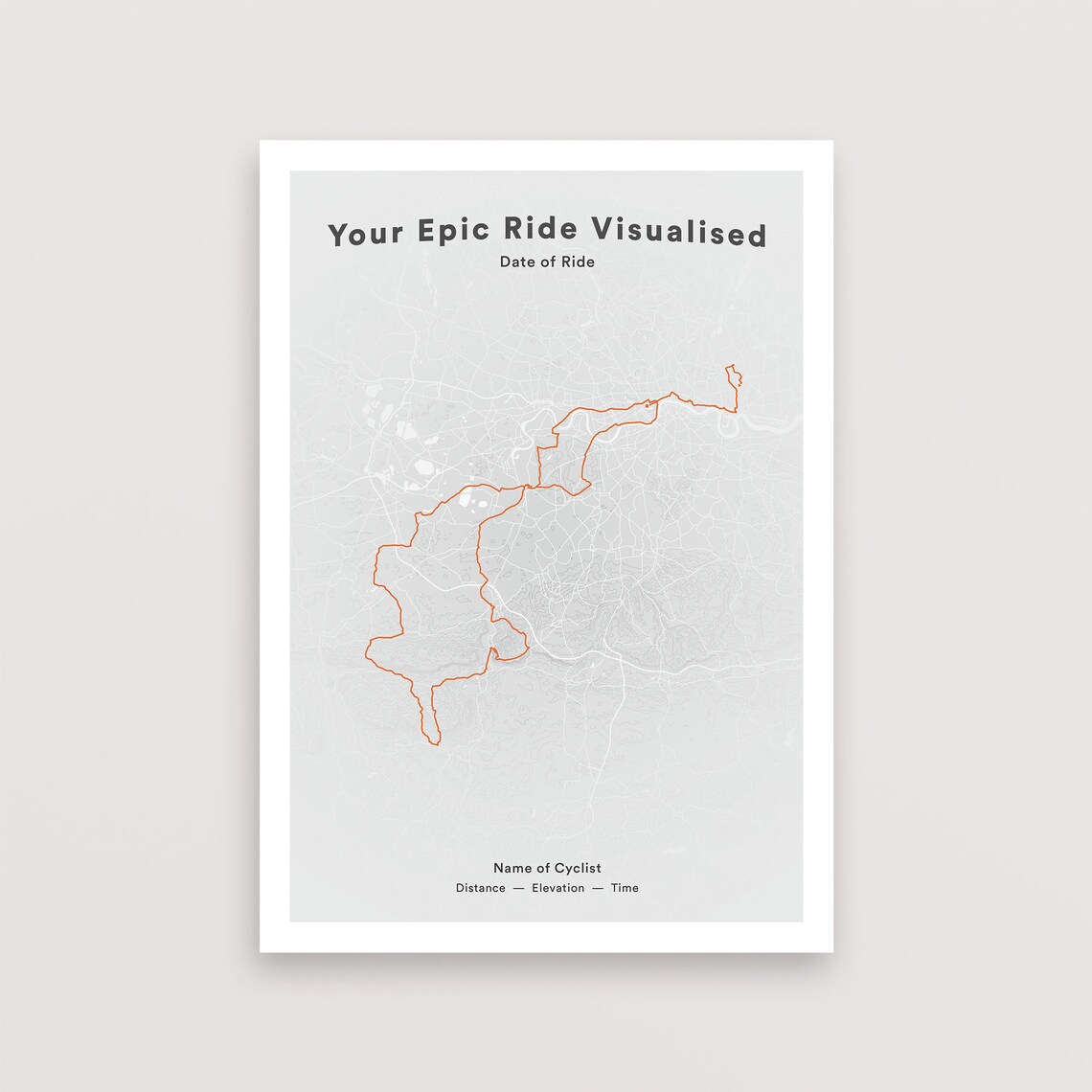 Map Your Ride – Any Ride, or Run, Visualised - Etsy UK