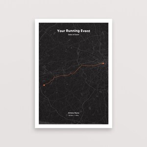 Marathon or Running Map - Running Map, Perfect Gift for Runners ...