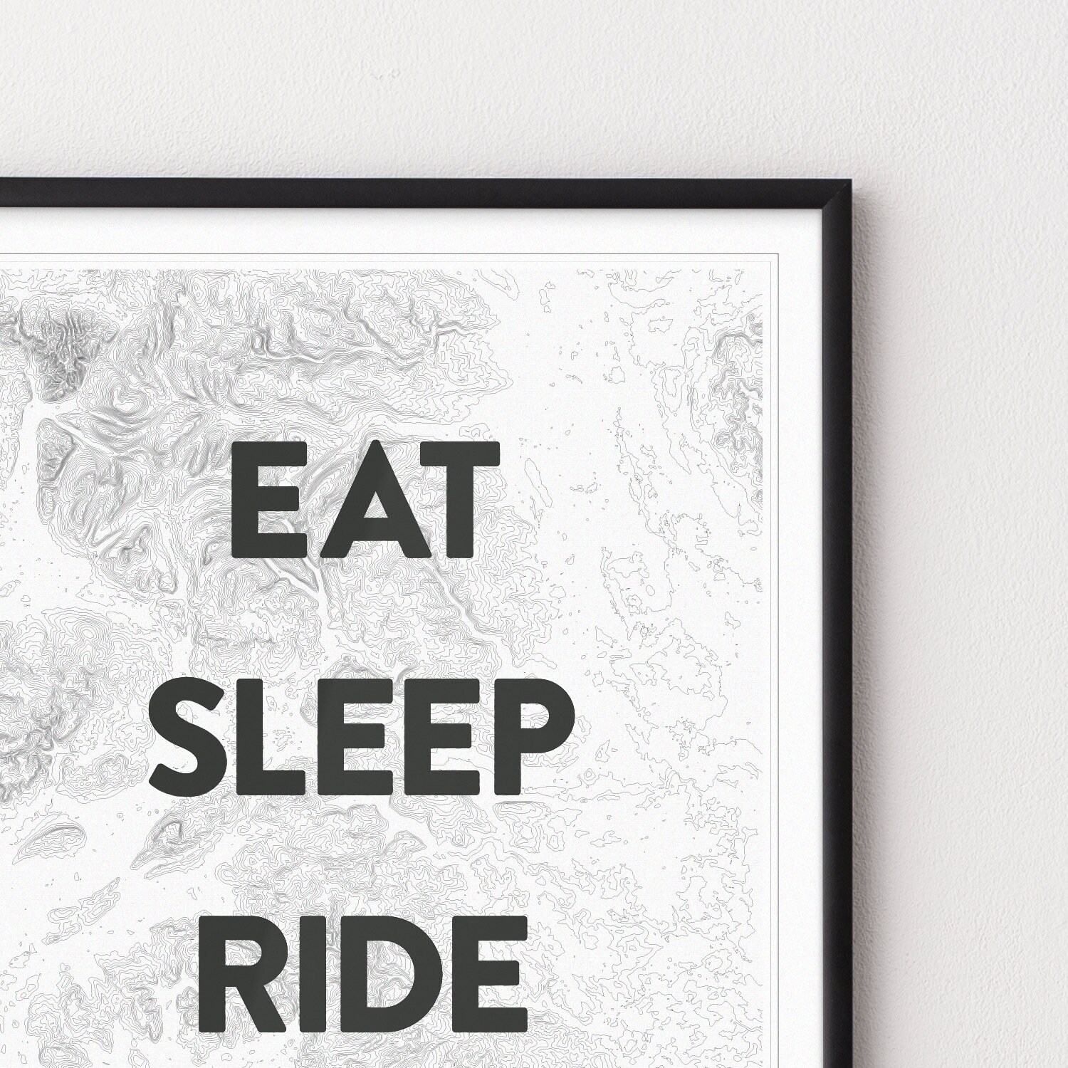 Cycling Poster eat Sleep Ride Repeat on Contours - Etsy