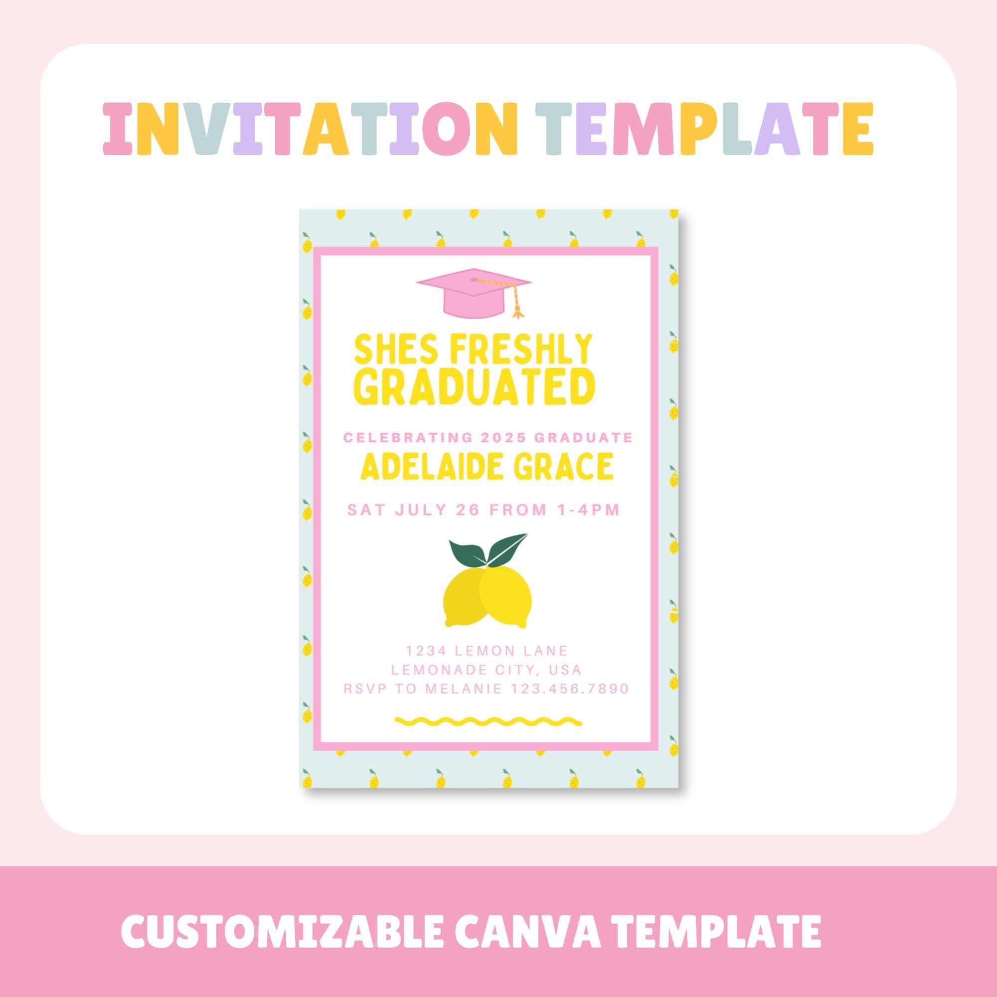 Freshly Graduated Invitation Digital Download - Etsy