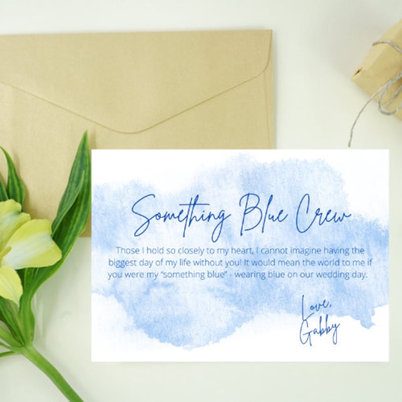 Something Blue Crew Card Digital Download Template - Etsy