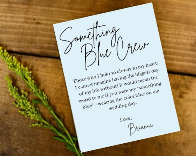 Something Blue Crew Card Digital Download - Etsy