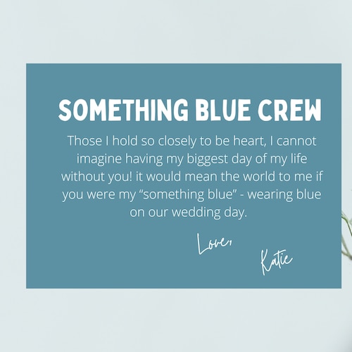 Something Blue Crew Card Digital Download - Etsy