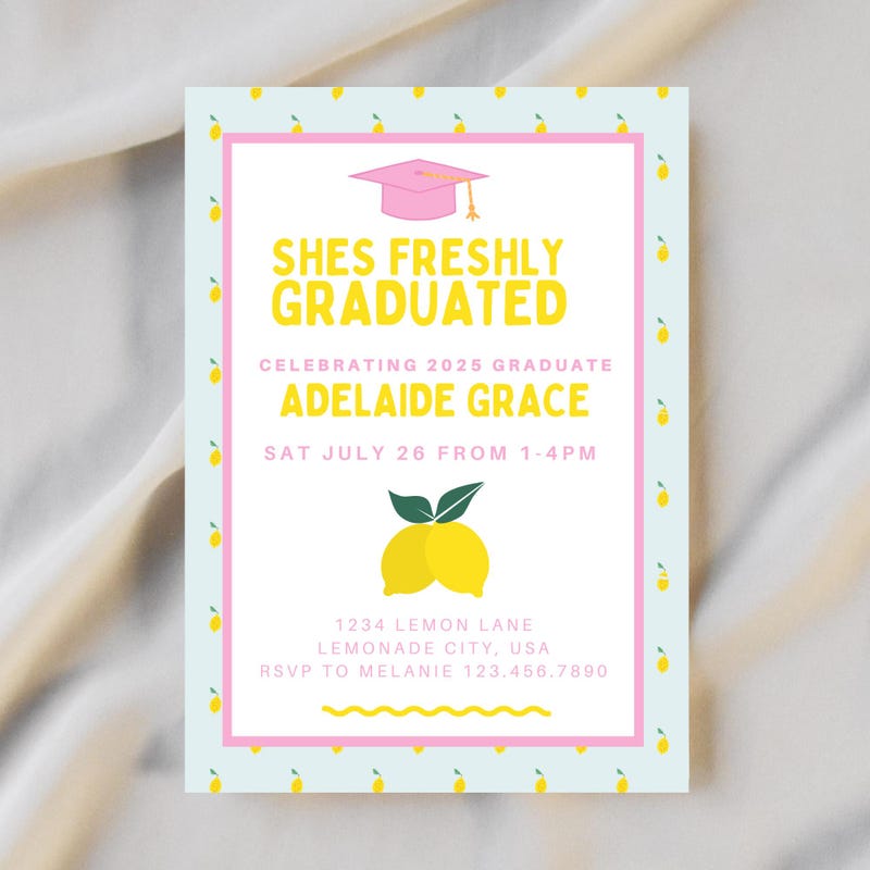 Freshly Graduated Invitations - Etsy