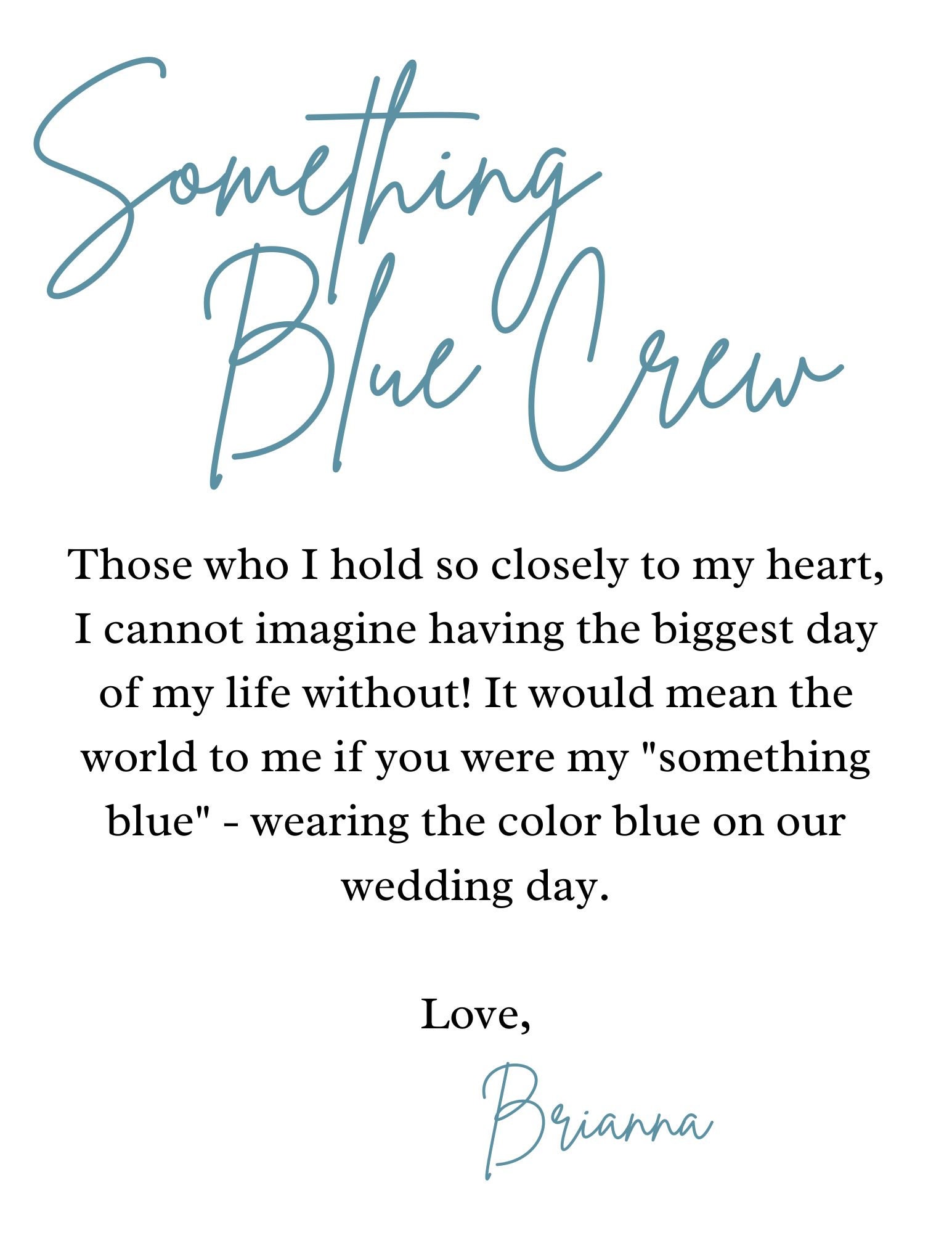 Something Blue Crew Card Digital Download - Etsy