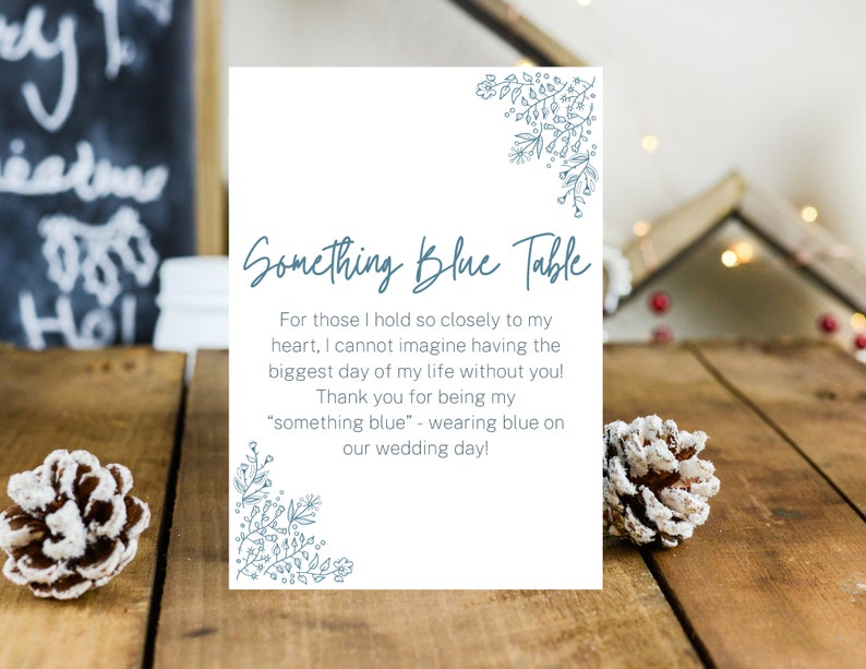 Something Blue Table Digital Download - Etsy