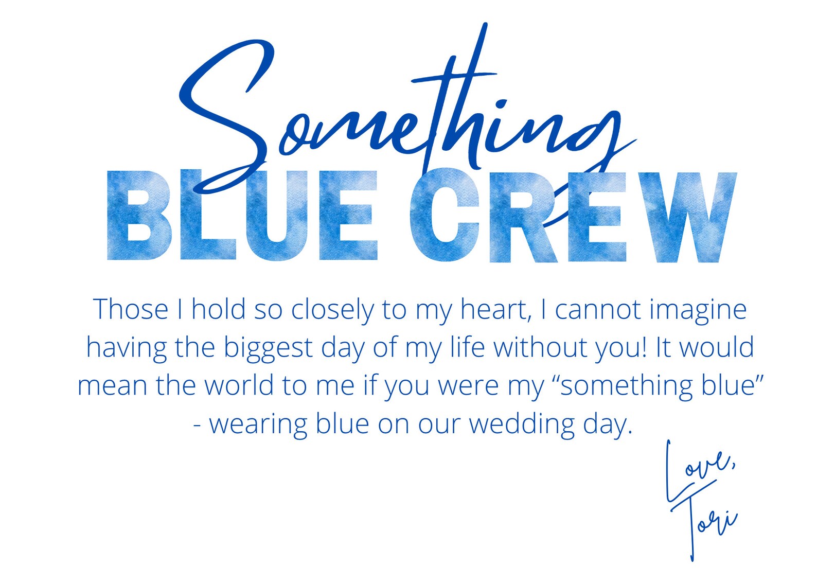 Something Blue Crew Card Digital Download - Etsy