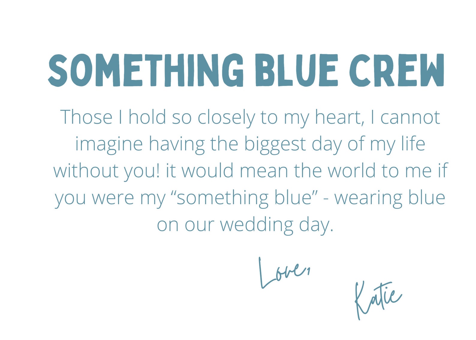 Something Blue Crew Card Digital Download - Etsy