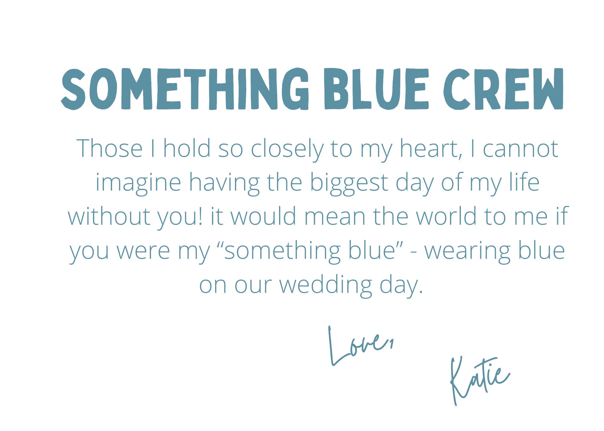 Something Blue Crew Card Digital Download - Etsy