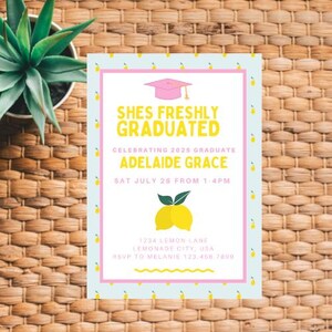 Freshly Graduated Invitation Digital Download - Etsy