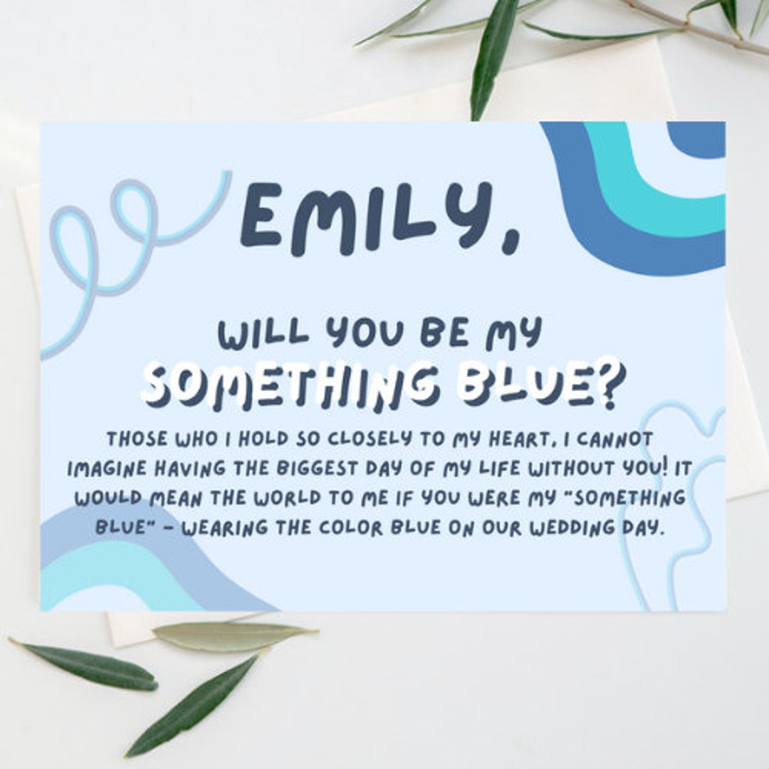 Be My Something Blue Crew Card Digital Download Template - Etsy