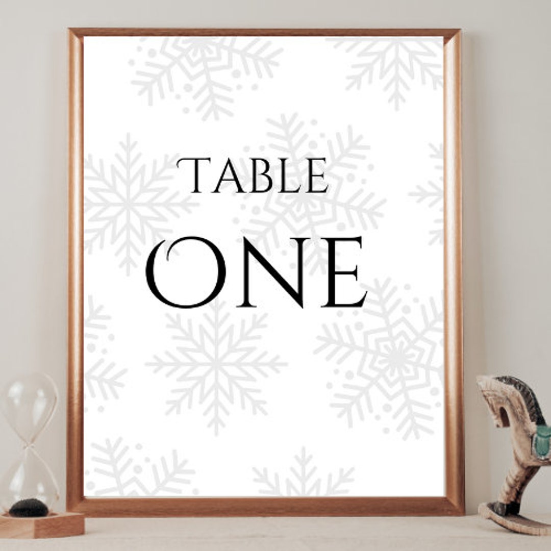 Winter Table Numbers Digital Download - Etsy