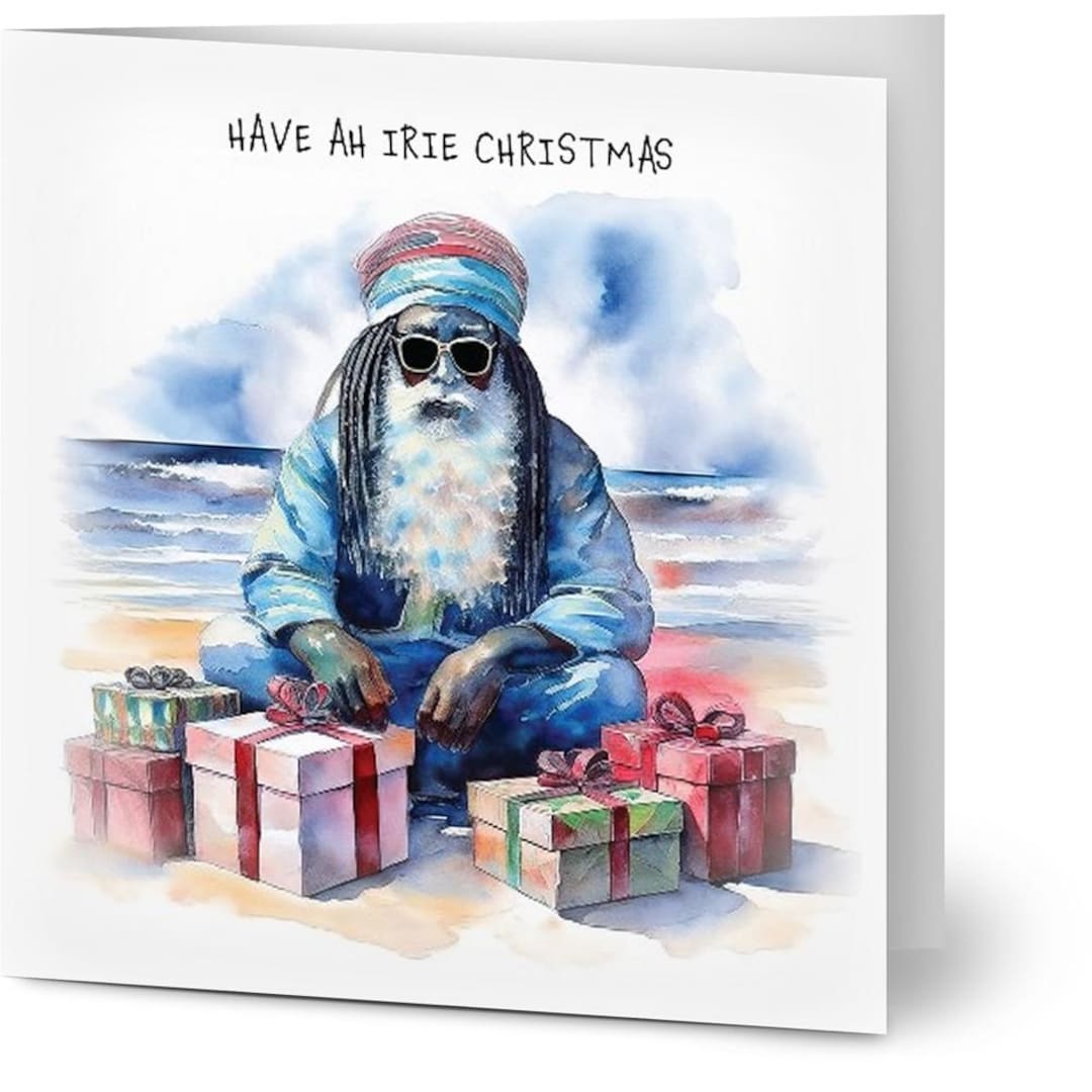 Rasta Irie Christmas Cards. Pack of 10 Cards. Black Jamaican, Caribbean ...