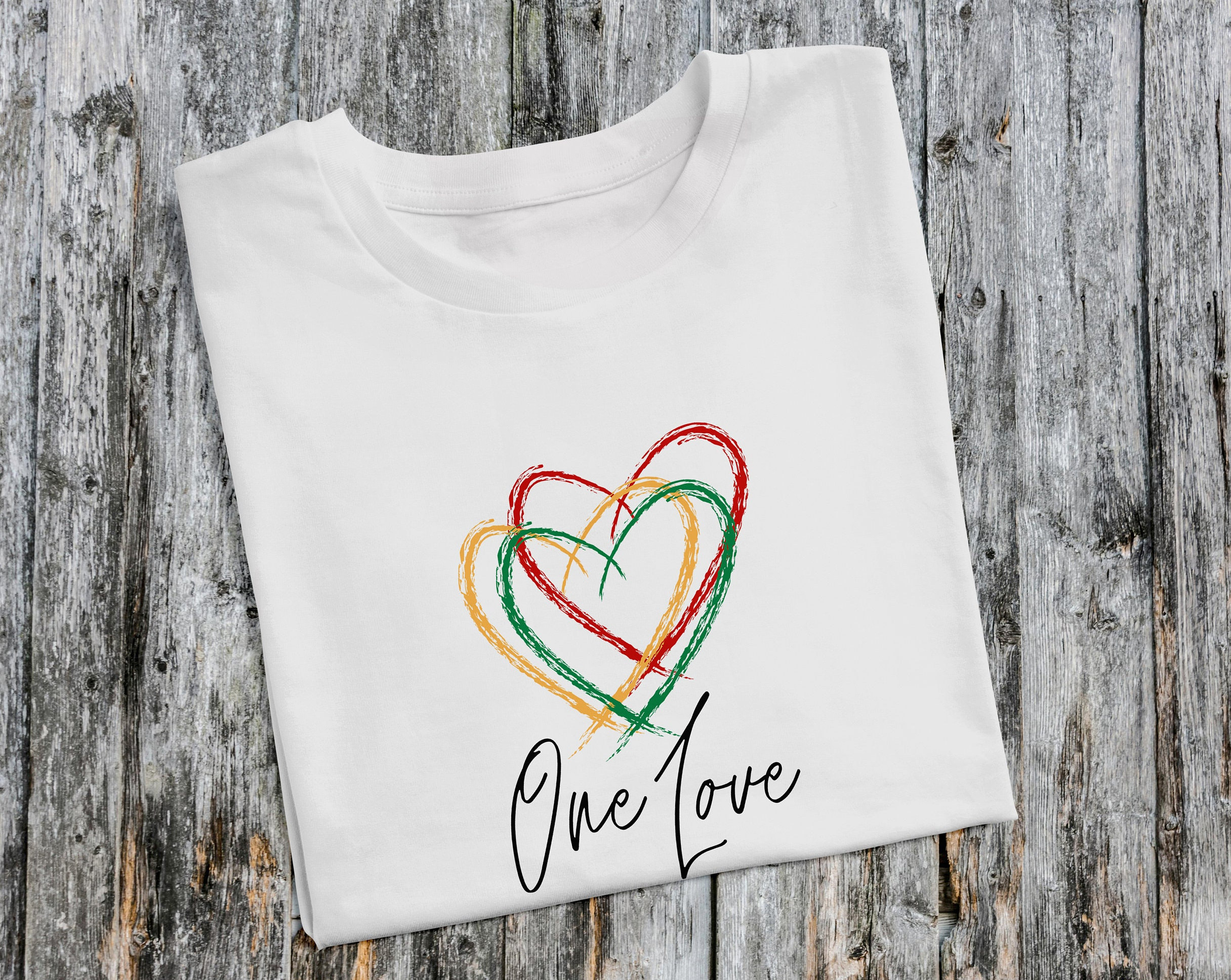 One Love Rasta Bob Marley T-shirt, African Jamaican Tshirt, Red Gold ...