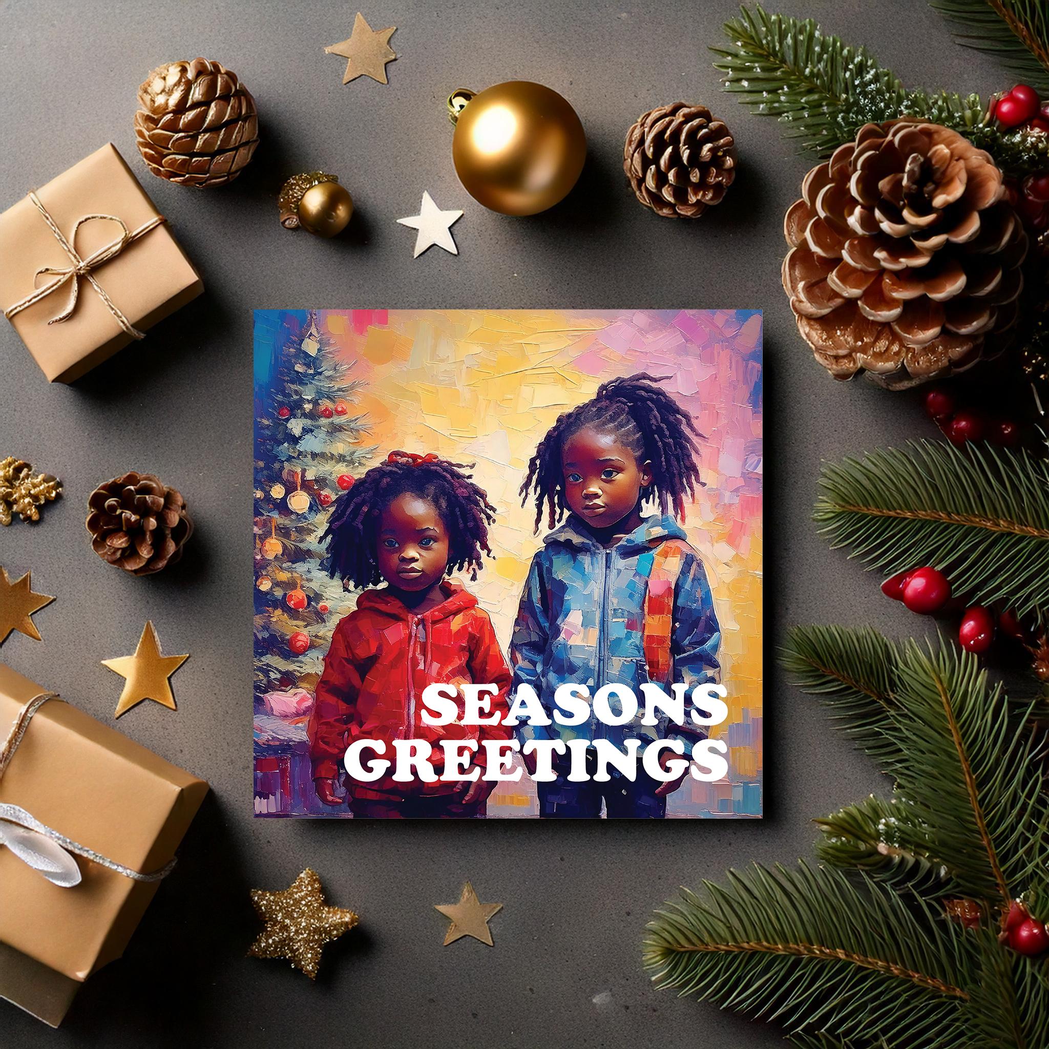 10 Pack Art Black Christmas Cards, Afrocentric, Caribbean Seasons ...