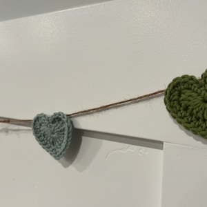Muted Colors Heart Garland•6 Crocheted Hearts•heart Bunting•heart Photo ...